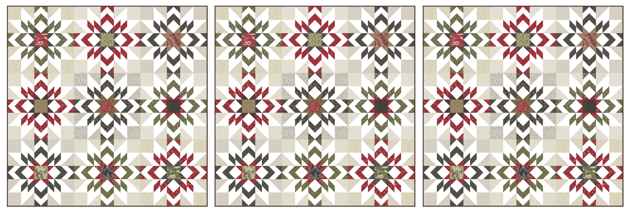 Clara Quilt Using 3 Sisters A Christmas Carol Fabric Collection by Mod