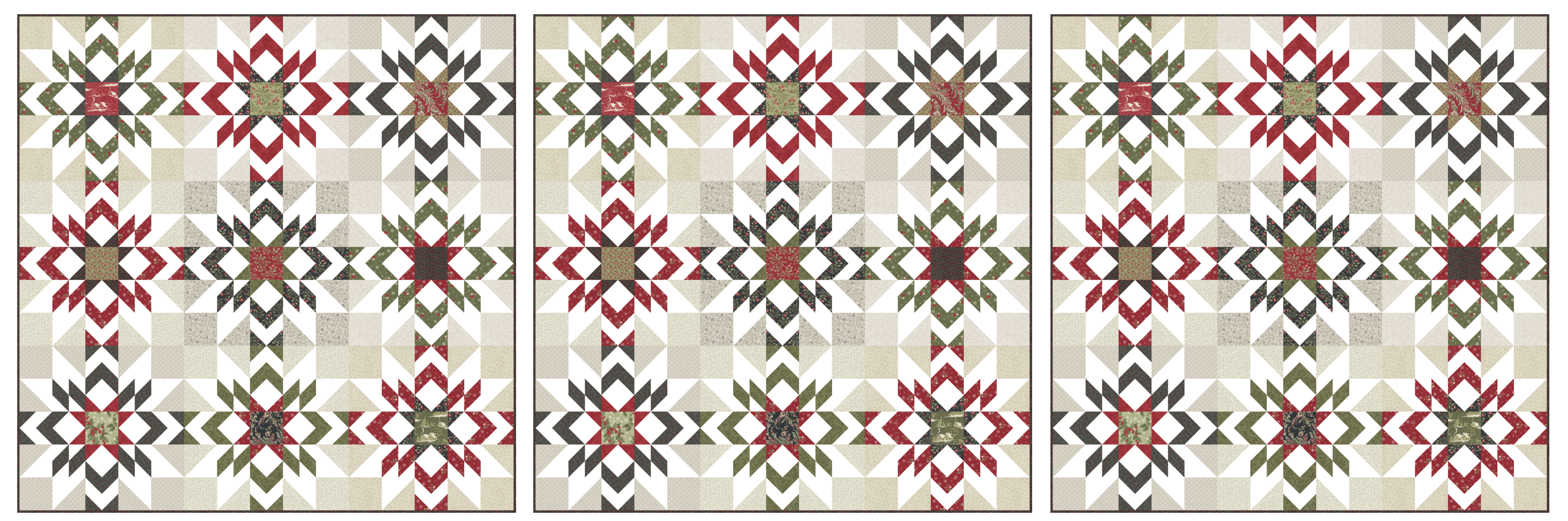 Clara Quilt Using 3 Sisters A Christmas Carol Fabric Collection by Mod