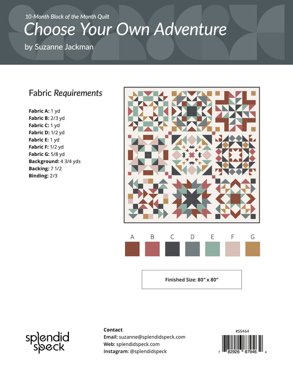 Choose Your Own Adventure - Block of the Month Quilt Pattern - PDF