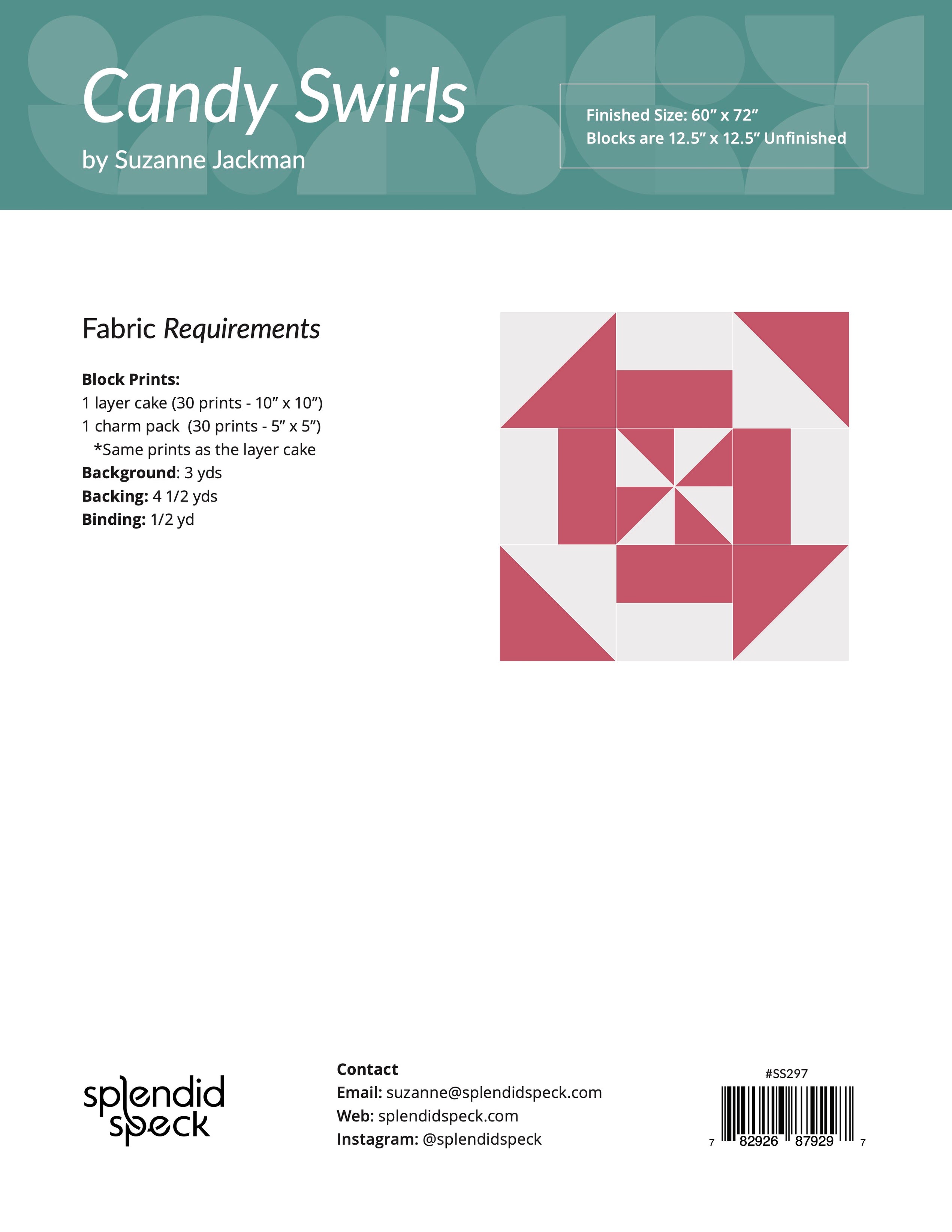 Candy Swirls - Quilt Pattern - PDF