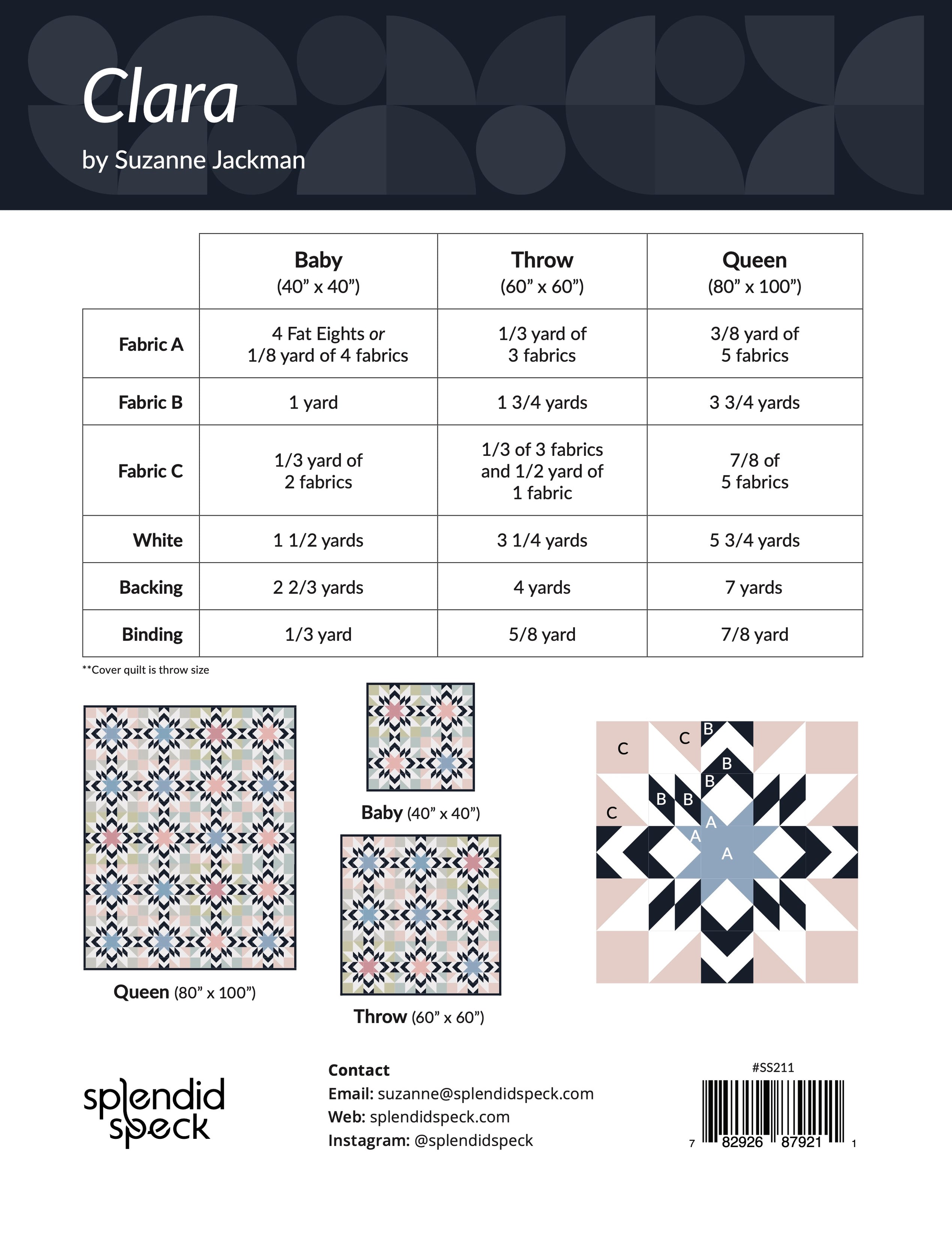 Clara - Quilt Pattern - PDF