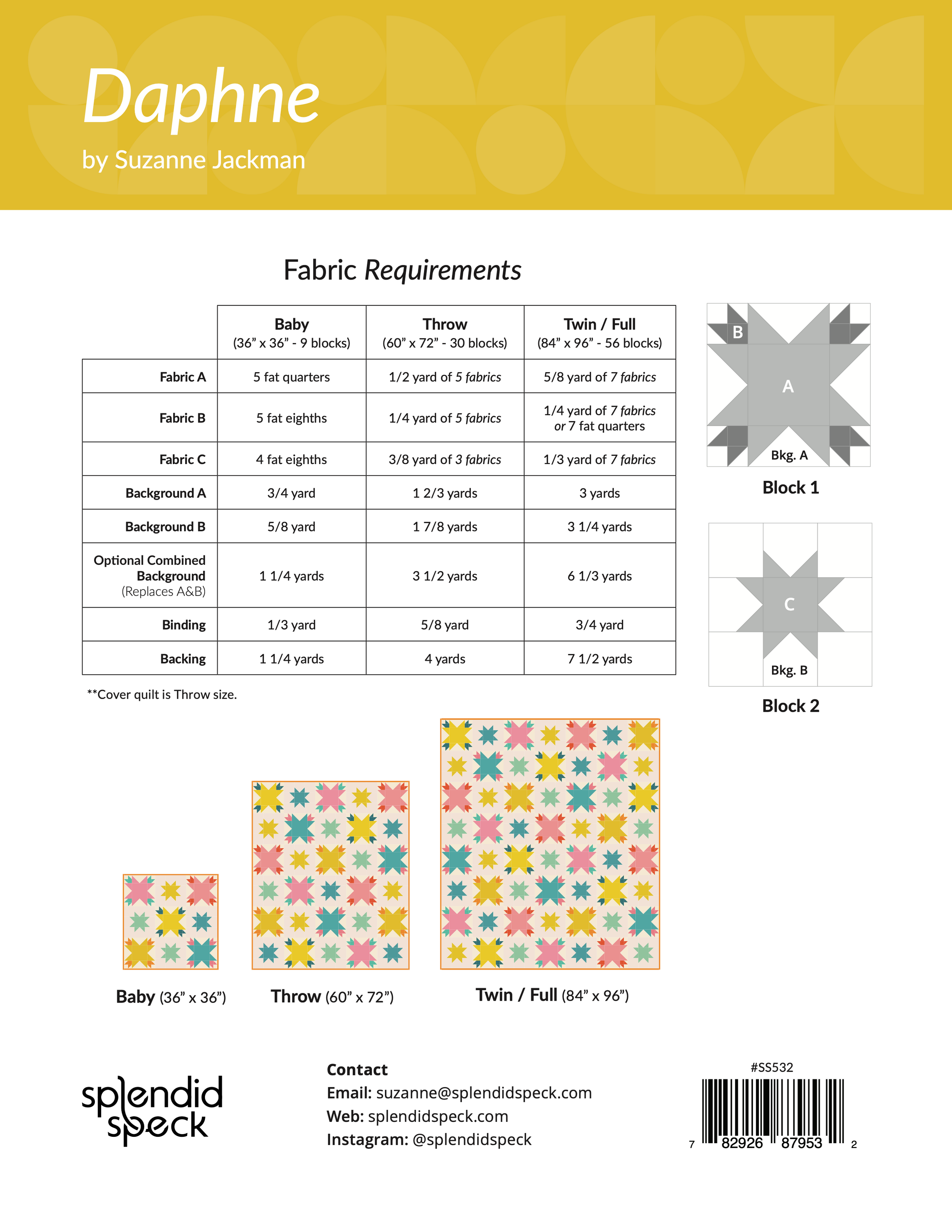 Daphne - Quilt Pattern - PDF