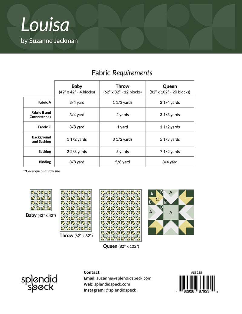 Louisa (3 Colors) - Quilt Pattern - PDF