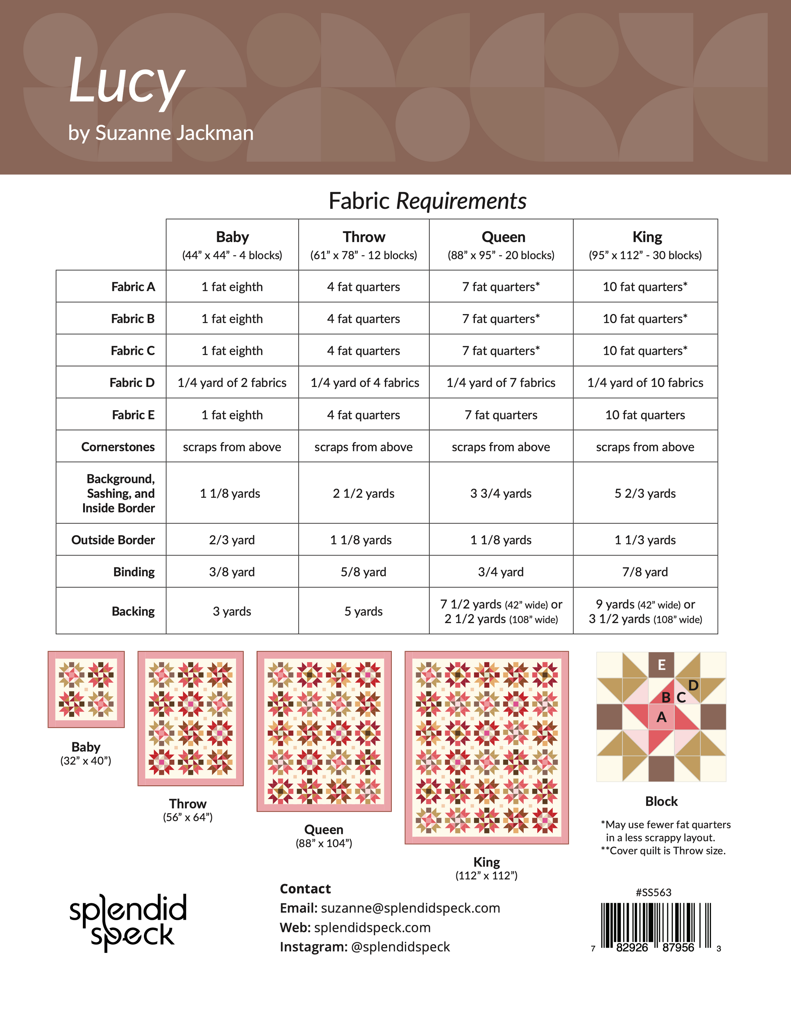 Lucy - Quilt Pattern - PAPER