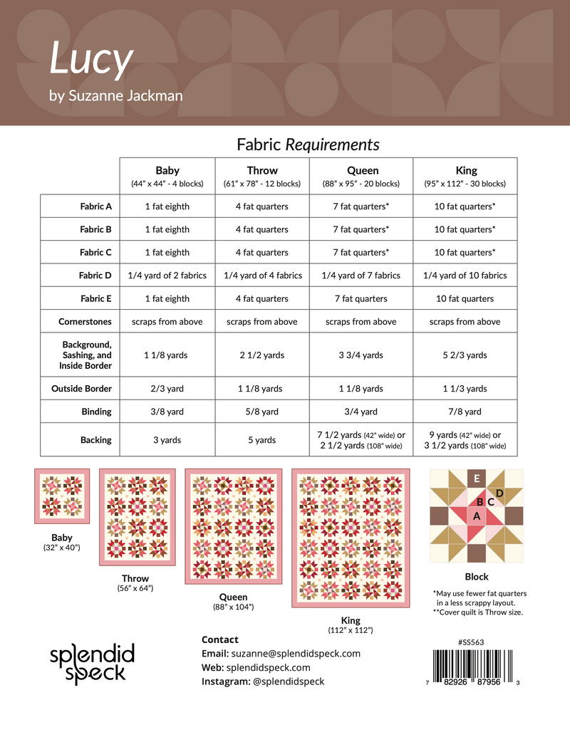 Lucy - Quilt Pattern - PAPER