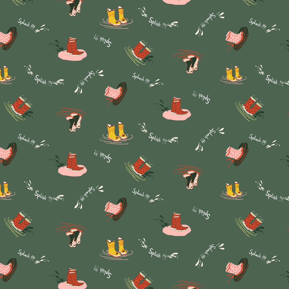 Splish Splash - Hunter Green - A Bright Leaf - RJR - 1/2 yd